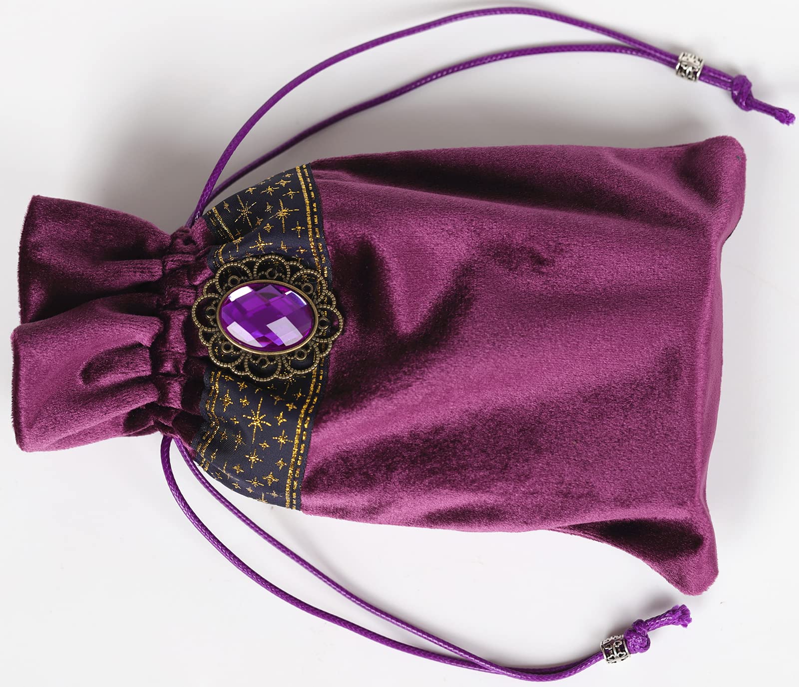 DOARLUO Tarot Bag Pouch Dice,Rune or Card Gift Bag,Drawstring Storage Bucket Bag 5" x 8" (Purple)