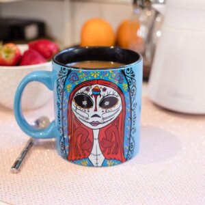 The Nightmare Before Christmas Jack and Sally Day of the Dead Ceramic Coffee Mug | Official Disney Kitchen Accessories | Oversized Cup For Home Kitchen, Holiday Drinkware | Holds 20 Ounces