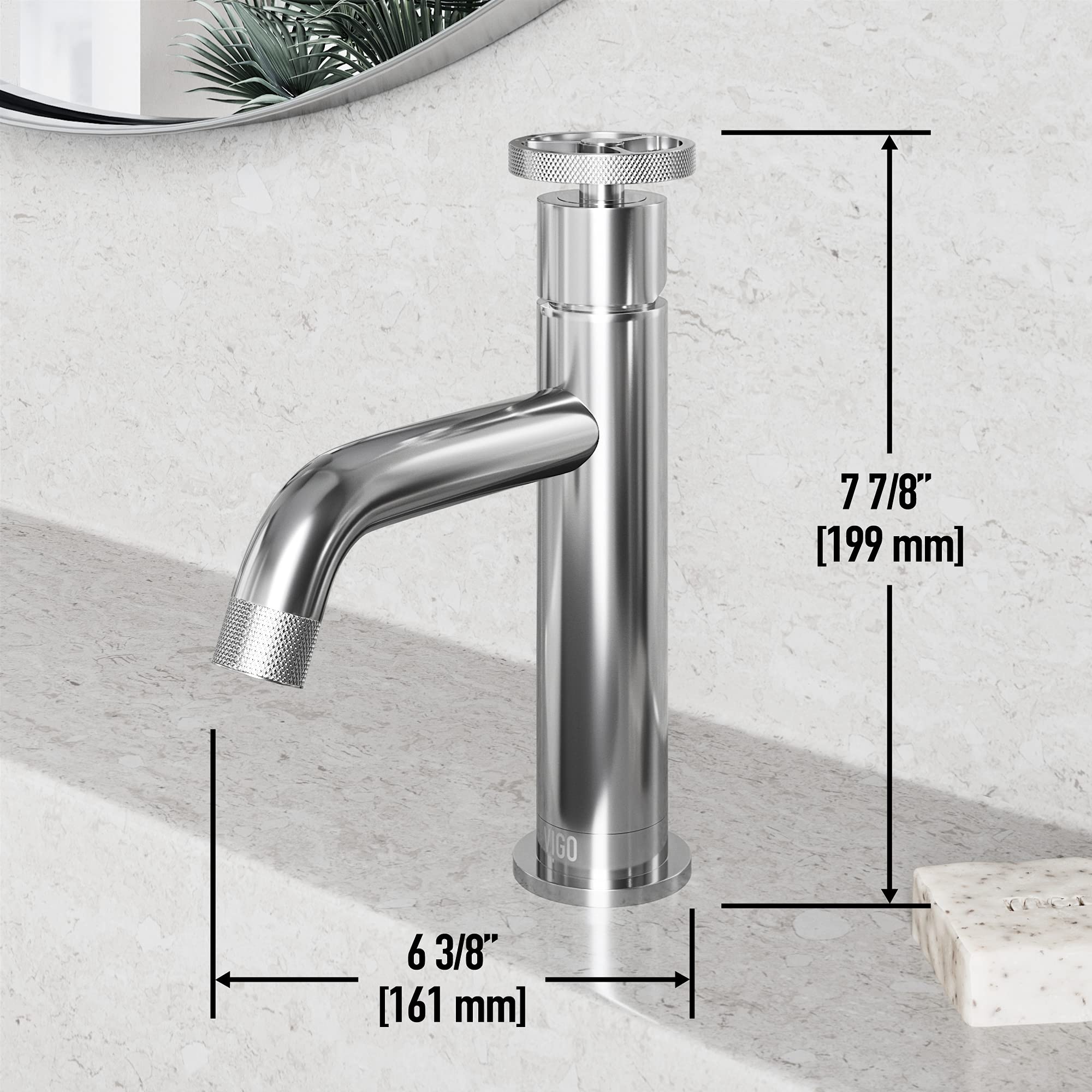 VIGO Cass 8'' H Single Handle Single-Hole Bathroom Faucet in Chrome-VG01046CH