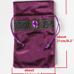 DOARLUO Tarot Bag Pouch Dice,Rune or Card Gift Bag,Drawstring Storage Bucket Bag 5" x 8" (Purple)