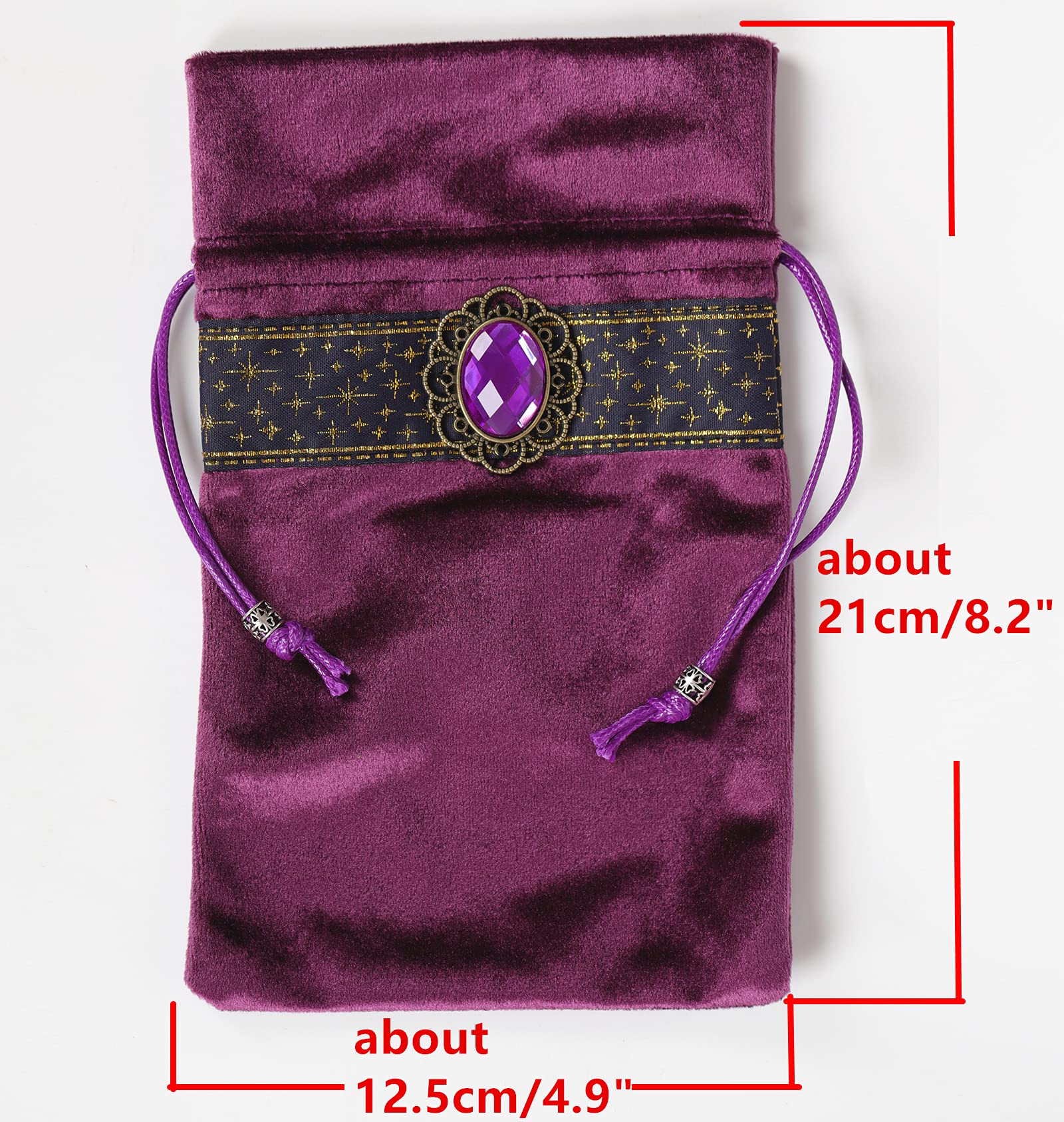 DOARLUO Tarot Bag Pouch Dice,Rune or Card Gift Bag,Drawstring Storage Bucket Bag 5" x 8" (Purple)