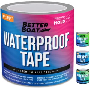 clear waterproof tape for leaks thick heavy duty water proof tape sealing marine grade outdoor pools gutter underwater, stop leak seal tape waterproof repair patch & seal sealant 15 feet x 4 inches