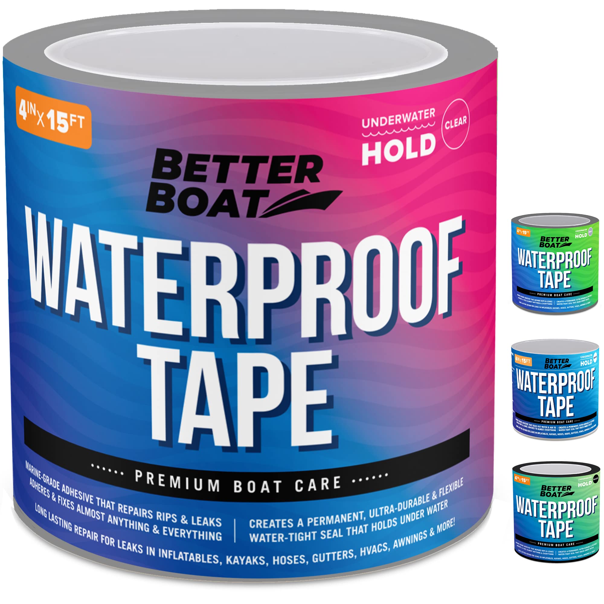 Clear Waterproof Tape for Leaks Thick Heavy Duty Water Proof Tape Sealing Marine Grade Outdoor Pools Gutter Underwater, Stop Leak Seal Tape Waterproof Repair Patch & Seal Sealant 15 Feet x 4 Inches