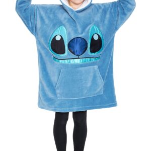 Disney Hoodies for Teenager, Oversized Hoodie Blanket, Minnie Mickey Stitch Gifts (Blue)