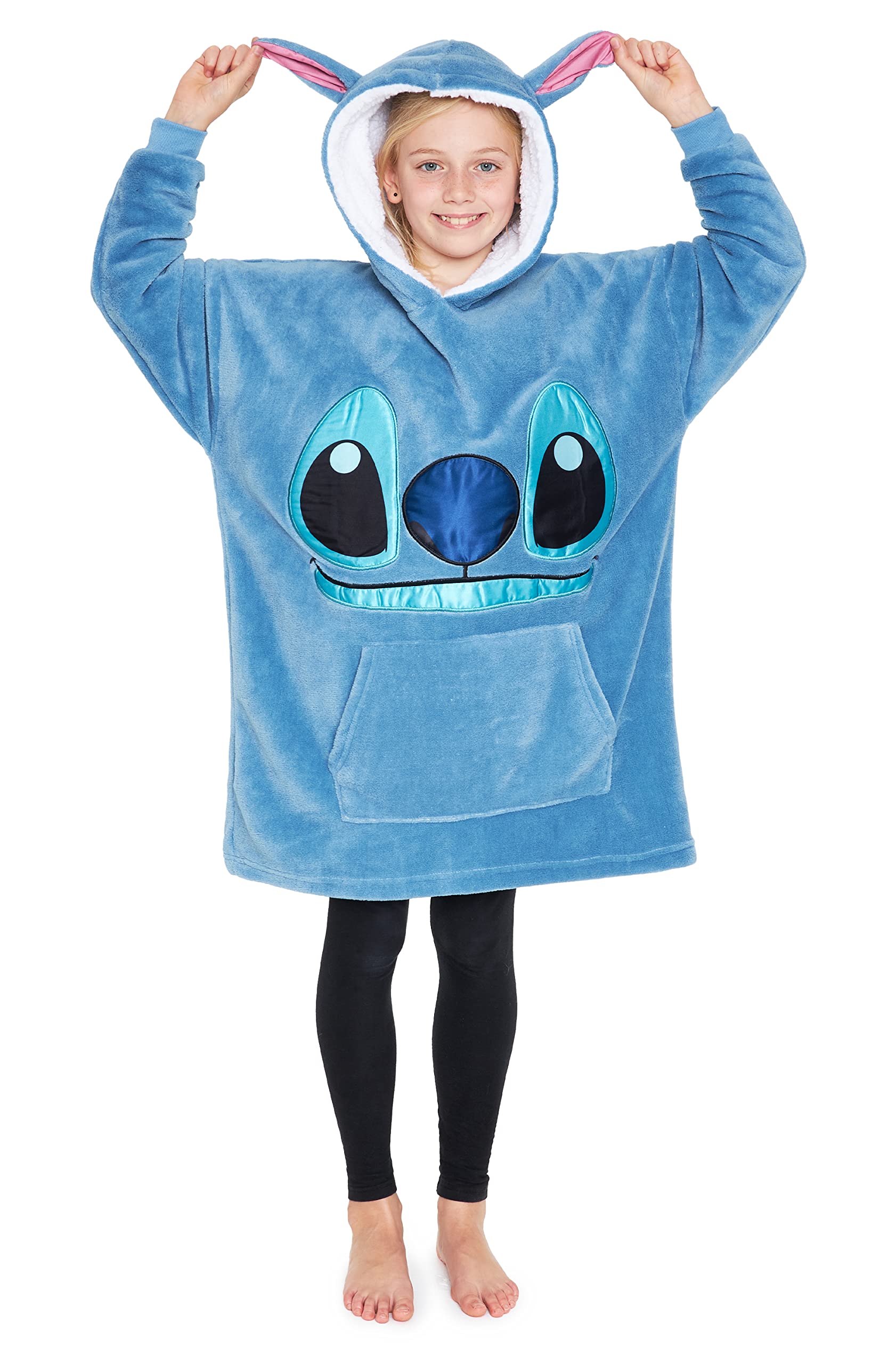 Disney Hoodies for Teenager, Oversized Hoodie Blanket, Minnie Mickey Stitch Gifts (Blue)