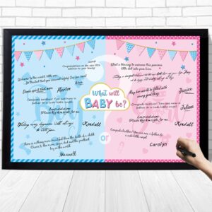 nezyo baby gender reveal games gender reveal prediction cards gender reveal party favors gender reveal voting board guest book decorations for baby shower gender reveal party 21.6 x 13.8 inch