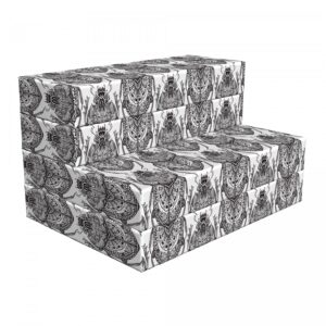 ambesonne egyptian foldable mattress, mythological scarabs, 74.8" x 35.4", black white