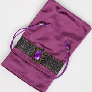 DOARLUO Tarot Bag Pouch Dice,Rune or Card Gift Bag,Drawstring Storage Bucket Bag 5" x 8" (Purple)