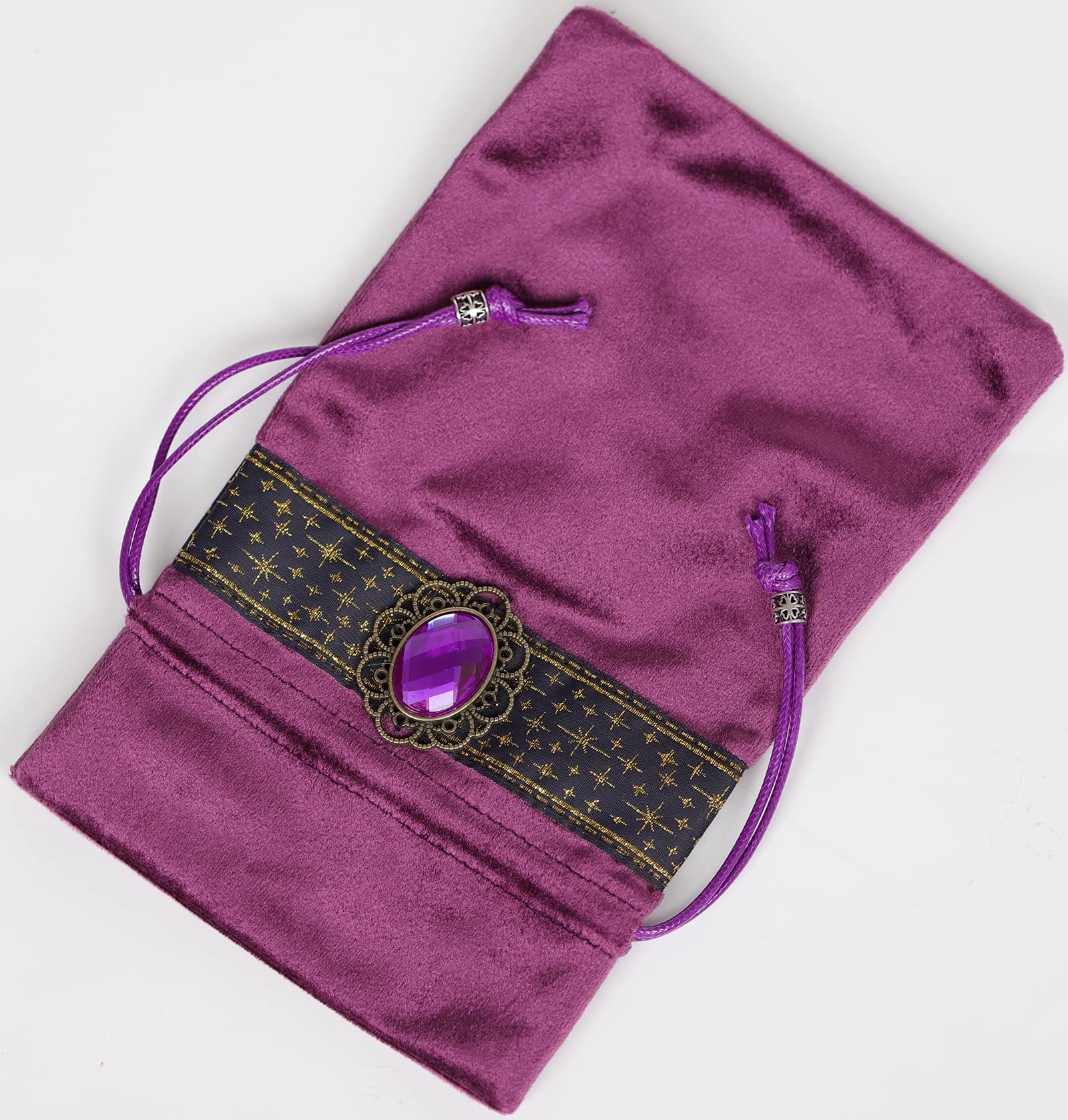 DOARLUO Tarot Bag Pouch Dice,Rune or Card Gift Bag,Drawstring Storage Bucket Bag 5" x 8" (Purple)