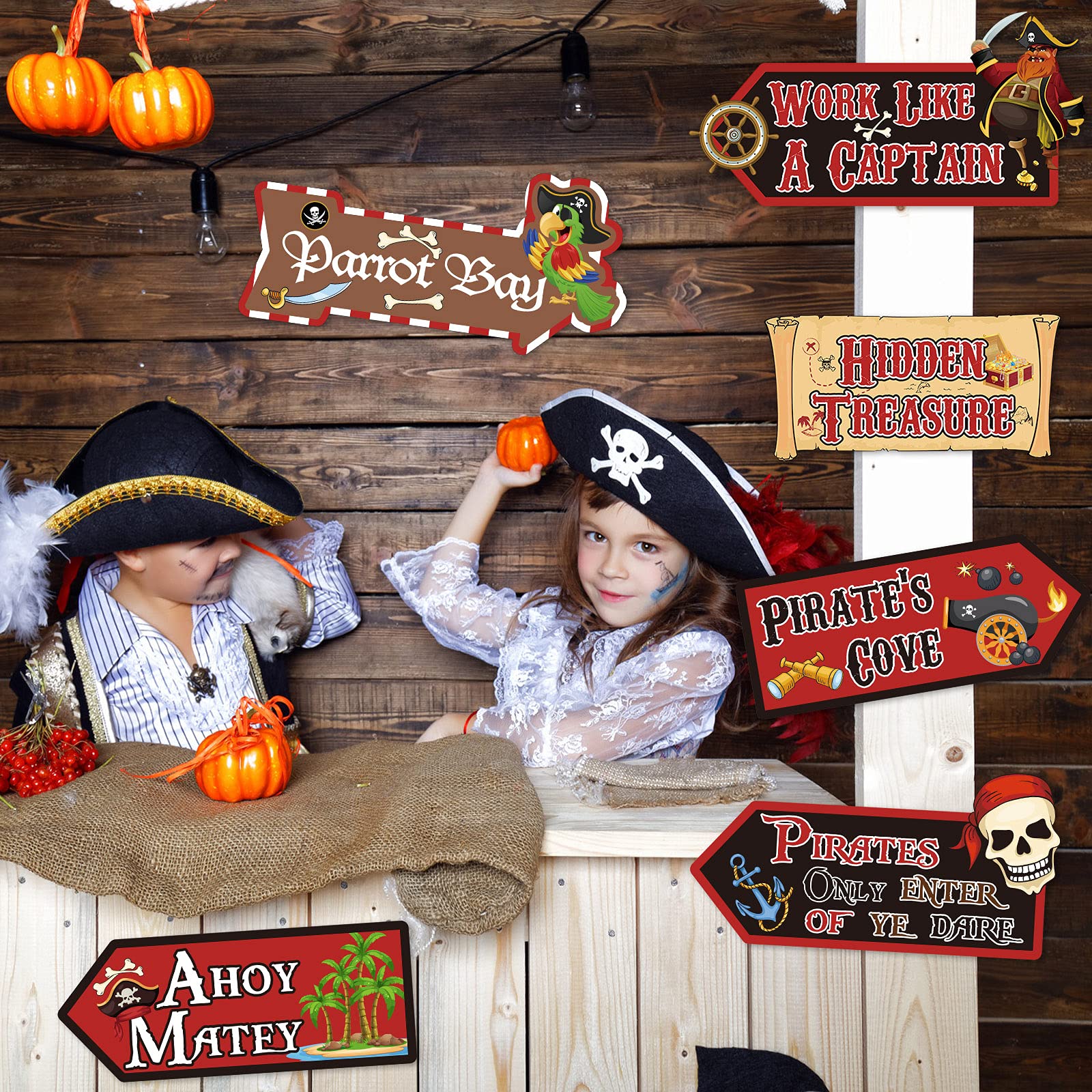 Chinco 20 Pieces Pirate Party Sign Pirate Party Supplies Skull Sign Pirate Theme Party Decorations Pirate Birthday Party Favors