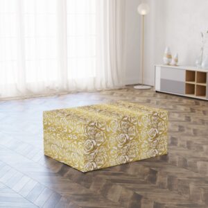 Ambesonne Floral Foldable Mattress, Dreamy Roses Pattern Modern, 74.8" x 35.4", Earth Yellow Coffee