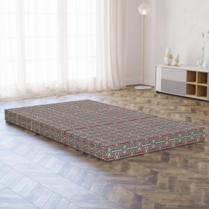 Ambesonne Geometric Foldable Mattress, Hourglass Pattern, 78.7" x 47.2", Multicolor