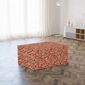 Ambesonne Geometric Foldable Mattress, Zig Zag Fractal Look, 74.8" x 35.4", Multicolor