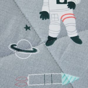 Brandream Kids Space Bedding Set Boy Girl 100% Cotton Space Rocket Galaxy Comforter Set 3-Piece Twin Size