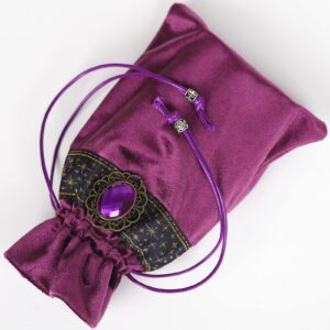 DOARLUO Tarot Bag Pouch Dice,Rune or Card Gift Bag,Drawstring Storage Bucket Bag 5" x 8" (Purple)