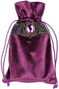 doarluo tarot bag pouch dice,rune or card gift bag,drawstring storage bucket bag 5" x 8" (purple)