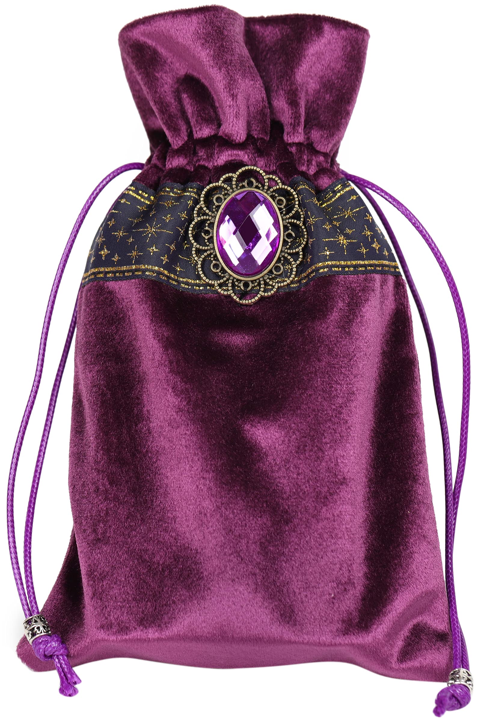 DOARLUO Tarot Bag Pouch Dice,Rune or Card Gift Bag,Drawstring Storage Bucket Bag 5" x 8" (Purple)