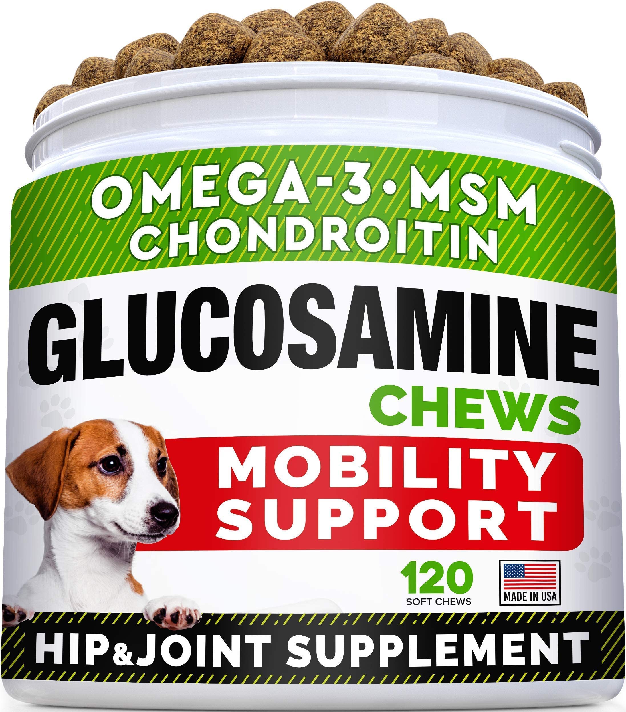 Glucosamine Treats for Dogs + Dog Probiotics Treats for Picky Eaters Bundle - Joint Supplement w/Omega-3 Fish Oil, Chondroitin, MSM and Digestive Support, Allergy, Gas and Constipation Relief