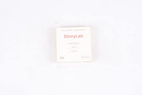 stonylab Qualitative Filter Paper, 100 Packs Slow Flow Rate Cellulose Filter Paper Circles with 10 Micron Particle Retention, 94 mm Diameter