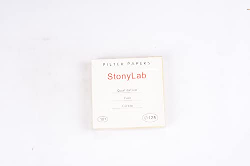 stonylab Qualitative Filter Paper, 125 mm Diameter Fast Speed Cellulose Filter Paper Circles, 25 Microns Particle Retention, 100 Packs