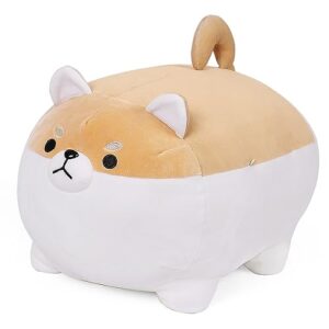 florviv 19.6" fat dog plush pillow shiba inu, cute corgi stuffed animals plushies toy doll festival