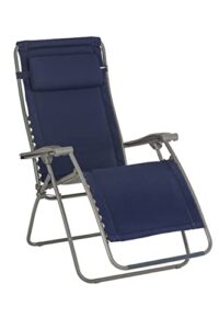 lafuma r-clip batyline iso relaxation patio and poolside zero gravity outdoor foldable lounge recliner with removable canvas, moss