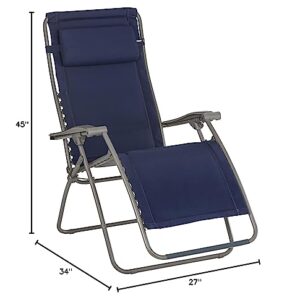 Lafuma R-Clip Batyline Iso Relaxation Patio and Poolside Zero Gravity Outdoor Foldable Lounge Recliner with Removable Canvas, Moss