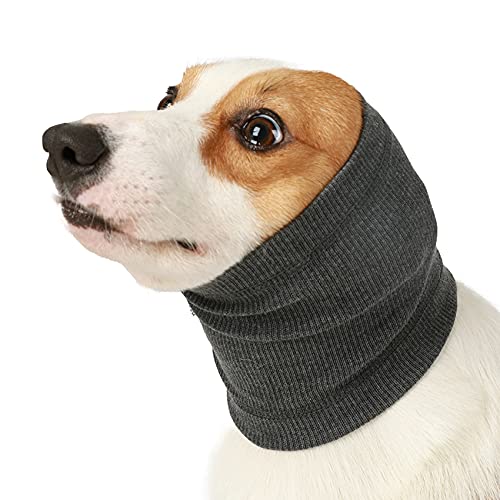 Vokiuler Hat for Dogs and Cats Dog Ear Muffs Dog Snood for Anxiety Relief and Calming Suitable for Wearing in Bathing Grooming Dog Ear Noise (S, Gray)