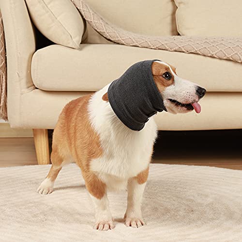 Vokiuler Hat for Dogs and Cats Dog Ear Muffs Dog Snood for Anxiety Relief and Calming Suitable for Wearing in Bathing Grooming Dog Ear Noise (S, Gray)