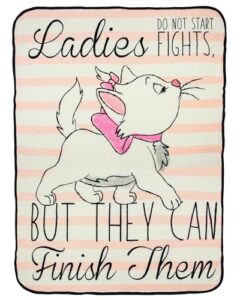 disney aristocats marie ladies do not start fights micro raschel fleece throw blanket 46" x 60" (116cm x 152cm)