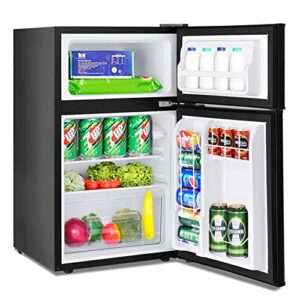 safeplus compact refrigerator, 3.2 cu ft. unit cold-rolled sheet mini refrigerator with freezer, dorm fridge with adjustable removable shelves…