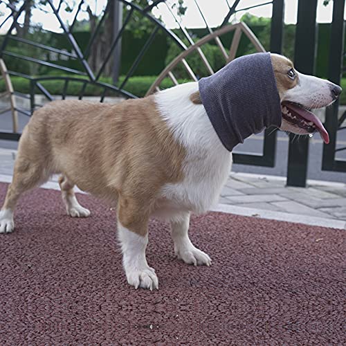 Vokiuler Hat for Dogs and Cats Dog Ear Muffs Dog Snood for Anxiety Relief and Calming Suitable for Wearing in Bathing Grooming Dog Ear Noise (S, Gray)