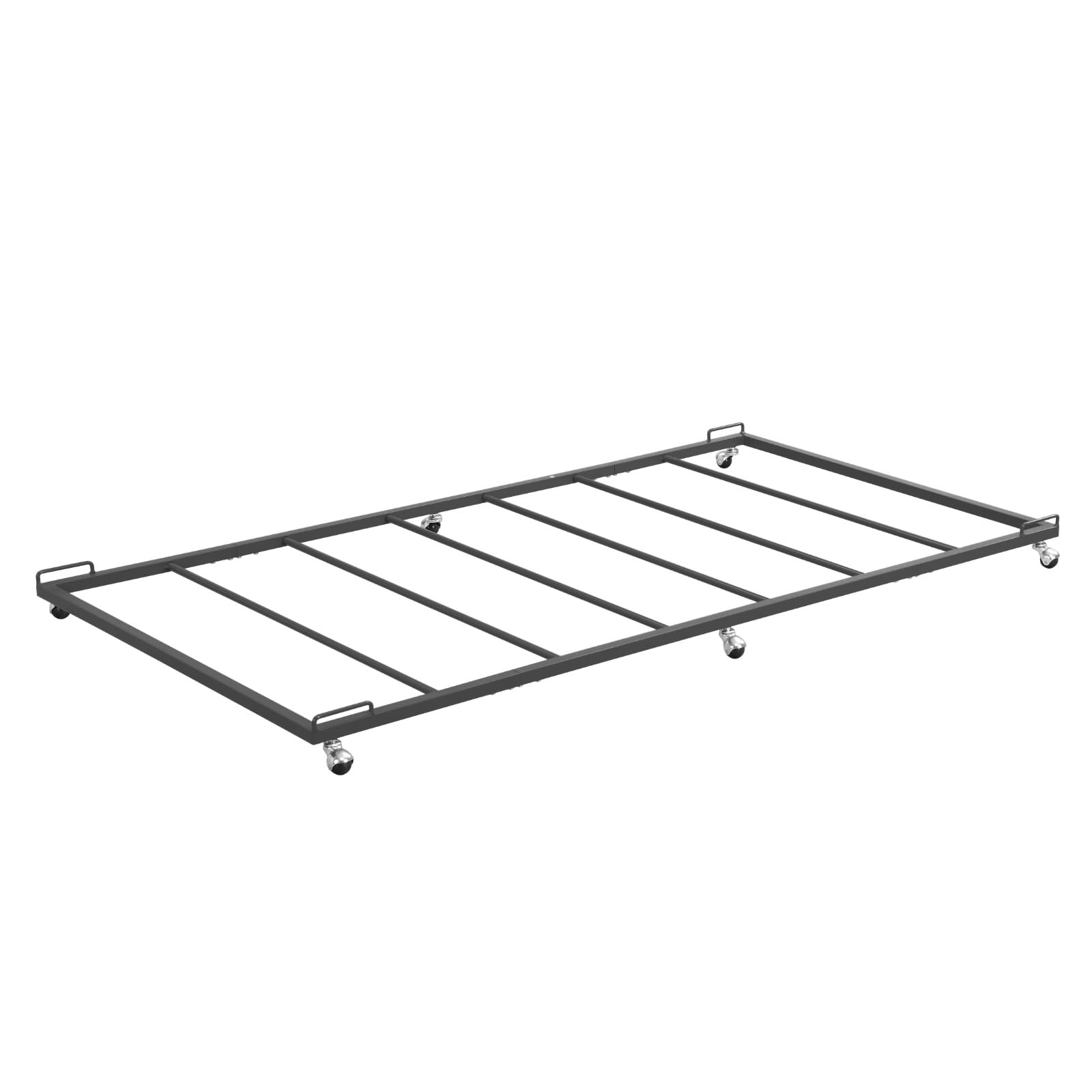 2K Furniture Designs - Morley Black Metal Roll-Out Twin Trundle Bed Frame