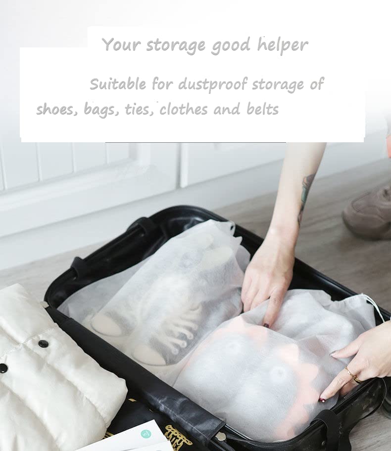 30 eco-friendly travel shoe bag storage bags, non-woven breathable dust-proof bag with rope, suitable for storing shoes and bags, isolate dust and keep shoes and bags clean and tidy. (15.7inX19.68in)