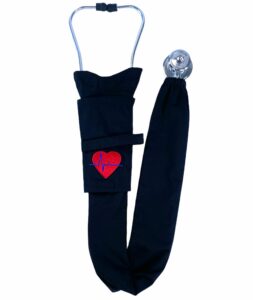 medical heart patch on black - sparkling earth embellished stethoscope cover - exclusive designs - 100% cotton, built in utility pocket and utility strap - made in the usa!