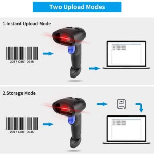 NetumScan Bluetooth Barcode Scanner with Stand, 3-in-1 Handheld Automatic 1D Barcode Reader CCD Bar Code Scanner for Computer, Tablet, iPhone, iPad, Android (Bluetooth)