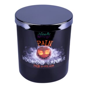 Naturally Wicked Voodoo Pain Candle Set - Inc. Voodoo Doll, Crystal, Wood Wick, Pain-A-Colada Scent & Gift Box