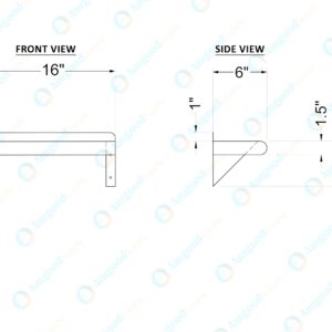 AmGood 6" X 16" Stainless Steel Wall Shelf | Metal Shelving | Garage, Laundry, Storage, Utility Room | Restaurant, Commercial Kitchen | NSF