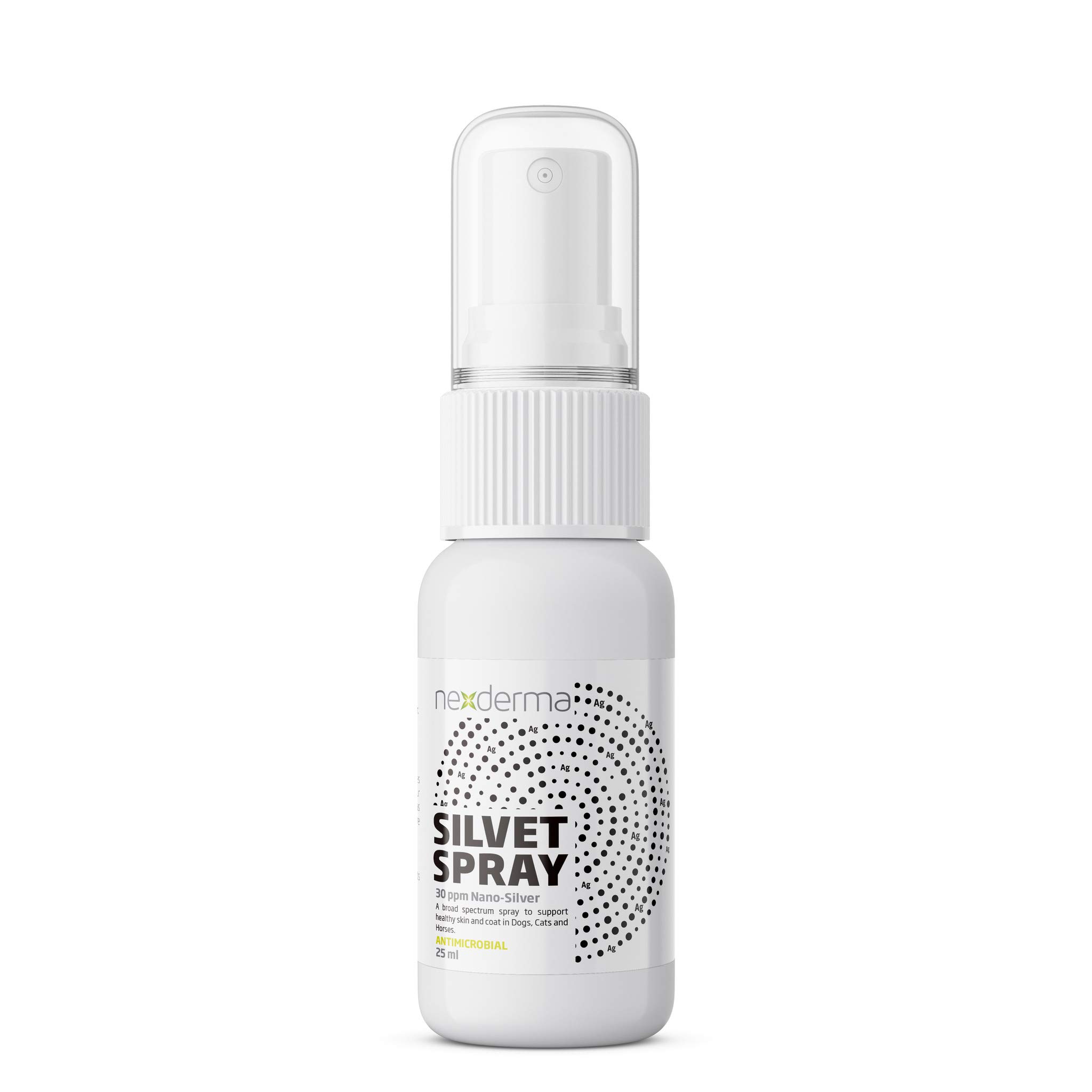 NEXDERMA Pet Wound Care with Colloidal Silver Medicated Itch Relief Hot Spot Spray for Dogs & Cats | First Aid Skin, Vet Formulated, All Natural Pain Free Formula - 25ml