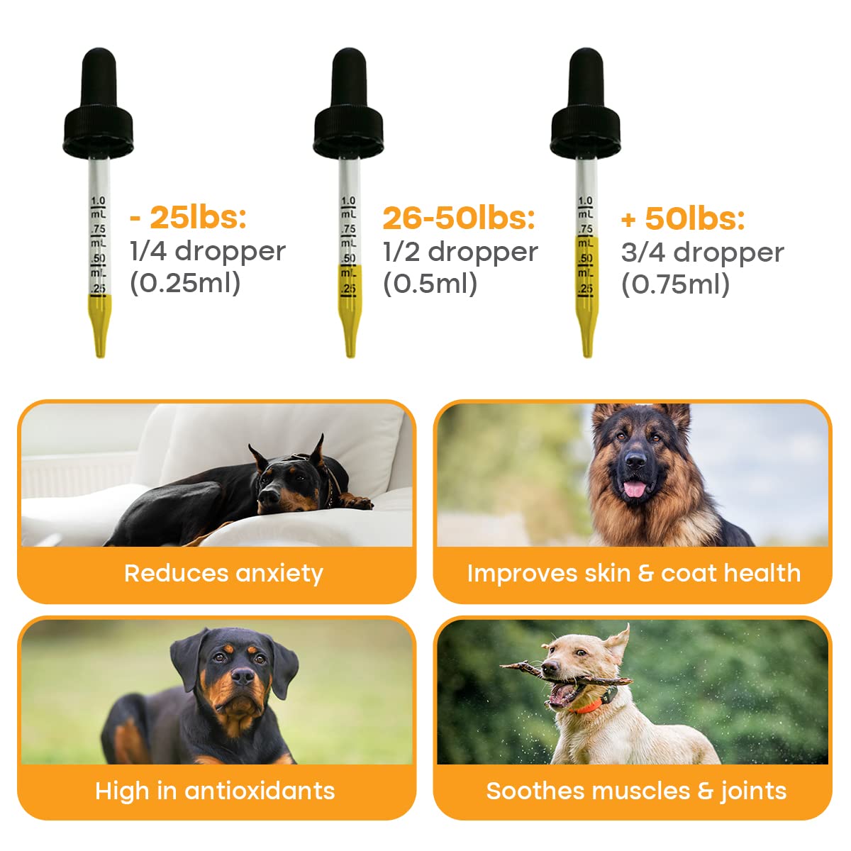 Made by Hemp - Hemp Oil for Dogs - Made in The USA - Holistic Relief for Stress, Pain, Inflammation - Hip and Joint Health - Sleep Aid - Dog Calming - Hemp Oil Drops for All Animals - 1 oz