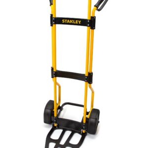 STANLEY Heavy-Duty Folding Hand Truck & Dolly, 400 lbs. (181 kgs.) Capacity, Professional Grade, Compact, Lightweight & Slim Design, Easy Storage, Steel Frame, Ergonomic 3 Handle Design (SXWT-FT591)