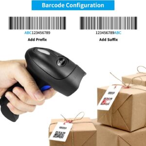 NetumScan Bluetooth Barcode Scanner with Stand, 3-in-1 Handheld Automatic 1D Barcode Reader CCD Bar Code Scanner for Computer, Tablet, iPhone, iPad, Android (Bluetooth)