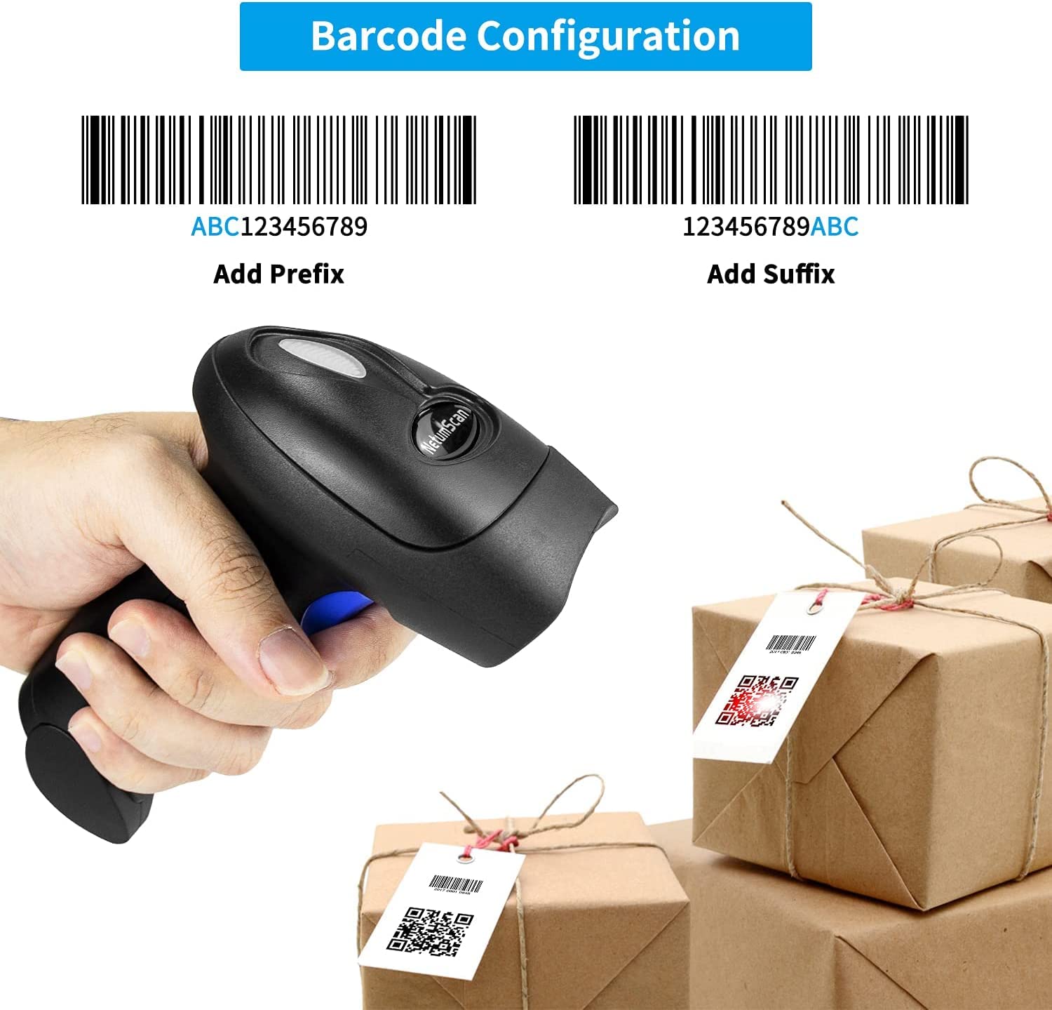 NetumScan Bluetooth Barcode Scanner with Stand, 3-in-1 Handheld Automatic 1D Barcode Reader CCD Bar Code Scanner for Computer, Tablet, iPhone, iPad, Android (Bluetooth)