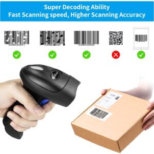 NetumScan Bluetooth Barcode Scanner with Stand, 3-in-1 Handheld Automatic 1D Barcode Reader CCD Bar Code Scanner for Computer, Tablet, iPhone, iPad, Android (Bluetooth)