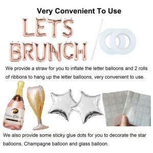 Let's Brunch Party Decorations, Brunch Sign Decor Banner Balloons for Ladies Brunch Girls Brunch, Bachelorette Brunch Birthday Brunch Decorations, Bridal Shower Engagement Wedding Party Decorations