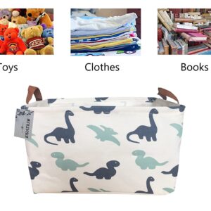 Rectangle Storage Baskets Canvas Fabric Organizer Bin for Kids Toys, Books, Clothes, Pets & Gifts - Perfect for Home/Office/Nursery/Shelves(Dinosaur)