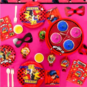 Miraculous Ladybug Party in a Box Kit - Celebration, Birthday Party, Toddlers– 100 Plus Pieces - Cat Noir - Party Supplies - Officially Licensed (Complete Kit)