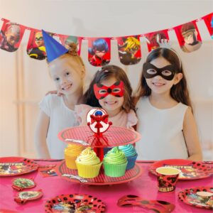 Miraculous Ladybug Party in a Box Kit - Celebration, Birthday Party, Toddlers– 100 Plus Pieces - Cat Noir - Party Supplies - Officially Licensed (Complete Kit)