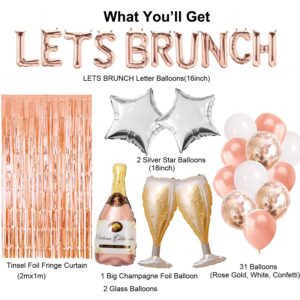 Let's Brunch Party Decorations, Brunch Sign Decor Banner Balloons for Ladies Brunch Girls Brunch, Bachelorette Brunch Birthday Brunch Decorations, Bridal Shower Engagement Wedding Party Decorations