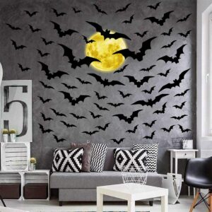 halloween moon wall decal halloween bat wall stickers vinyl bat wall decals removable halloween wall sticker halloween bats wall decals party decorations